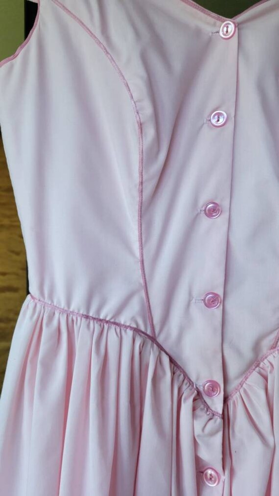 Vintage handmade 80's pink cotton princess dress; cos… - Gem