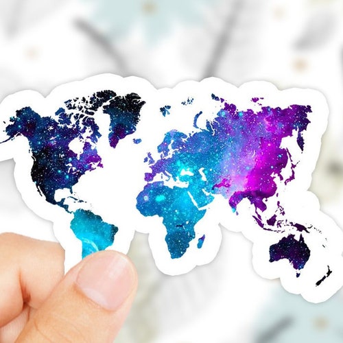 Transparent World Map Sticker Clear World Map Sticker - Etsy
