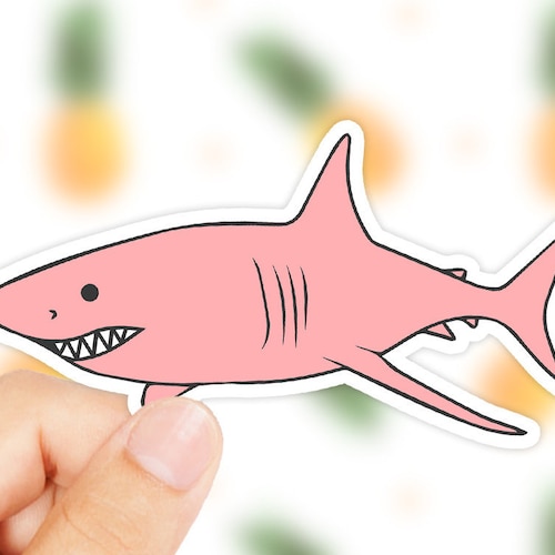 Pink Shark Sticker Ocean Animals Sticker Tumblr Pink Shark - Etsy