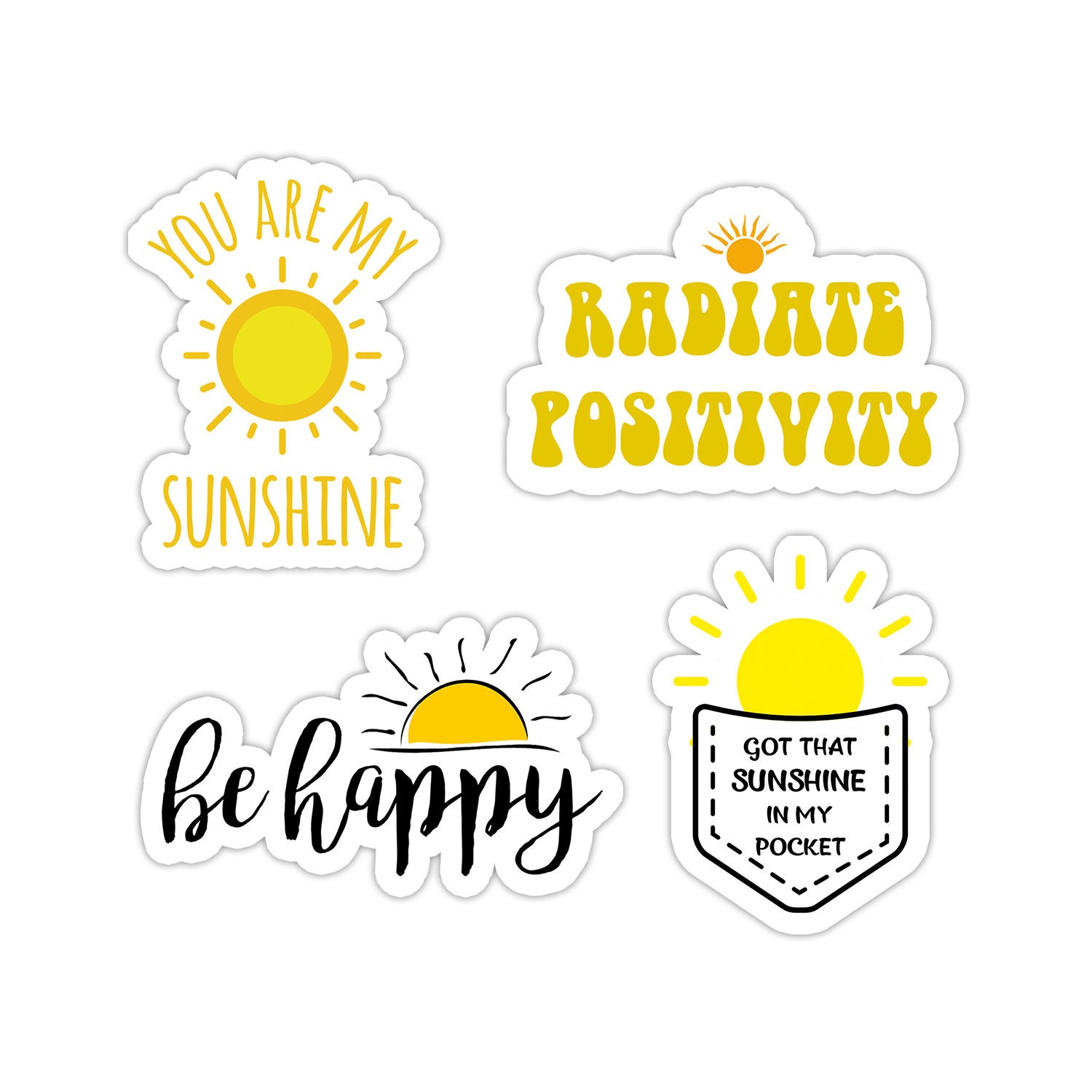 Radiate Positivity Sticker Pack Positivity Sticker Happy - Etsy