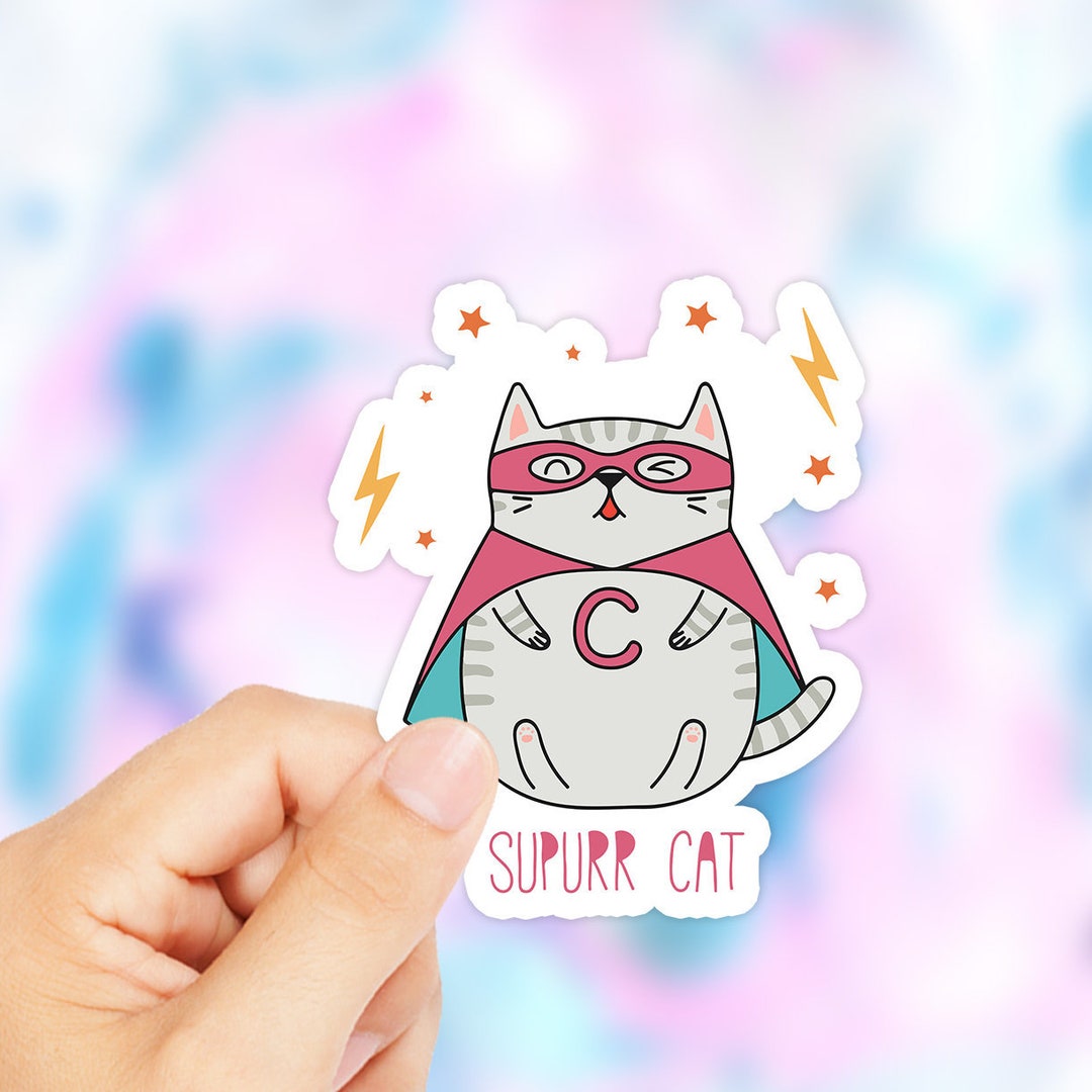 Super Cat Sticker - Supurr Cat Sticker - Cat Lady Gift - Crazy Cat Lady ...