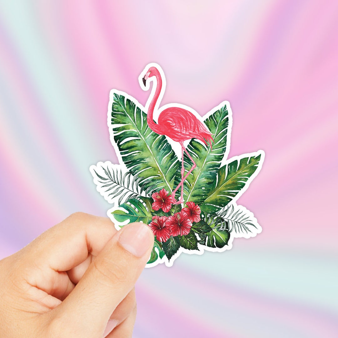 Flamingo Sticker - Bright Flamingo Sticker - Nature Sticker - Girly ...