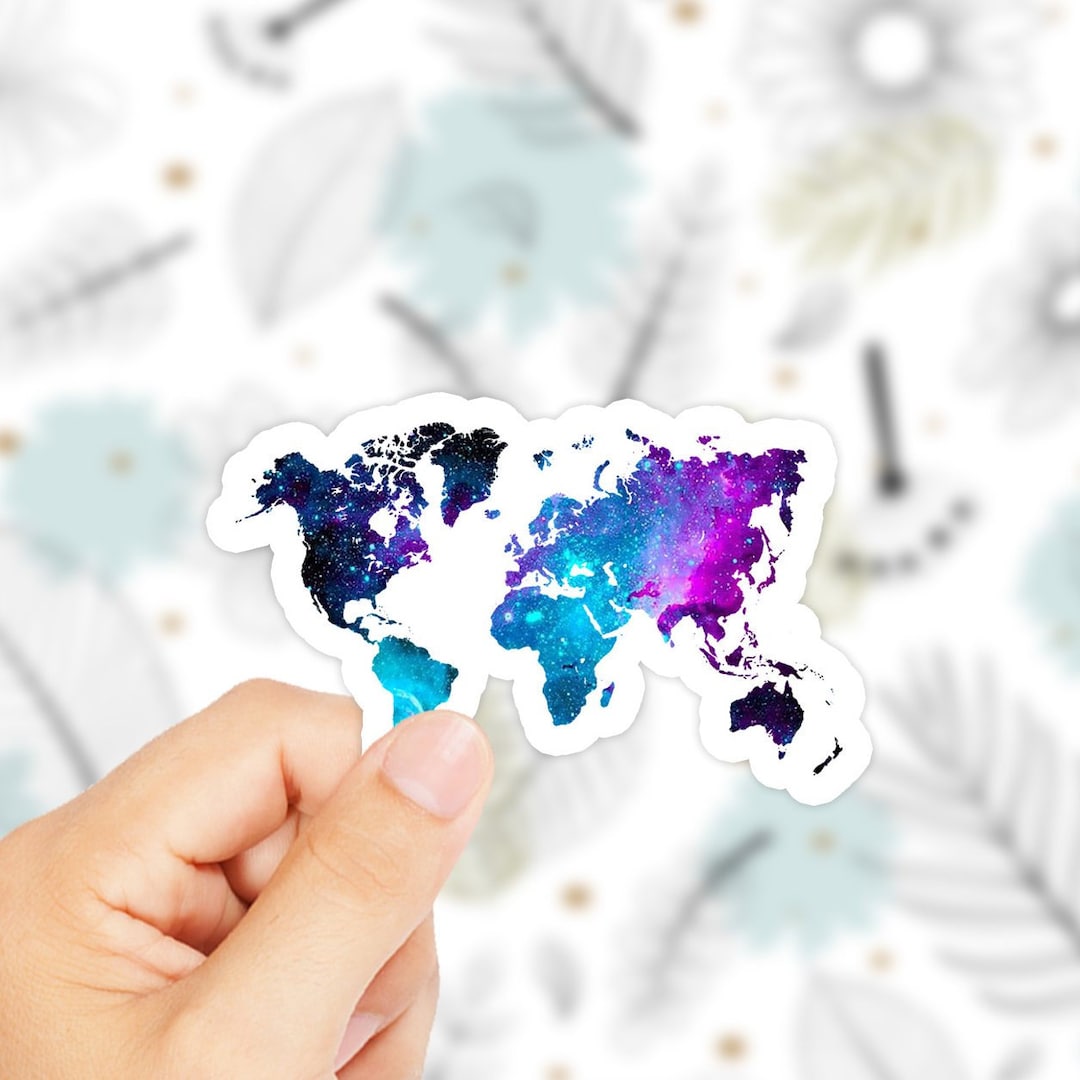 World Map Sticker - Etsy