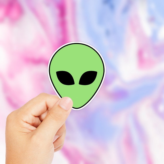 Alien Sticker UFO Sticker Green Alien Sticker Space | Etsy