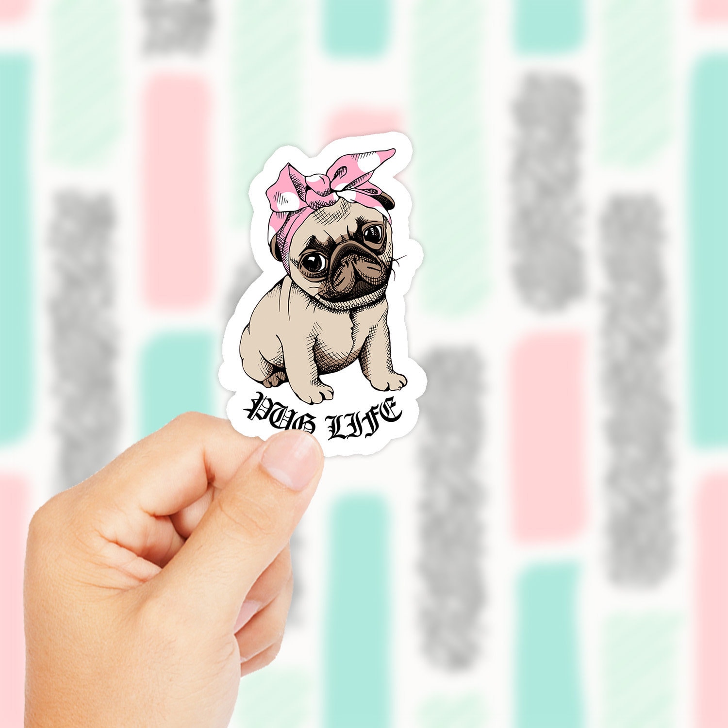 Pug Life Sticker Dog Lover Sticker Pug Lover Cute | Etsy