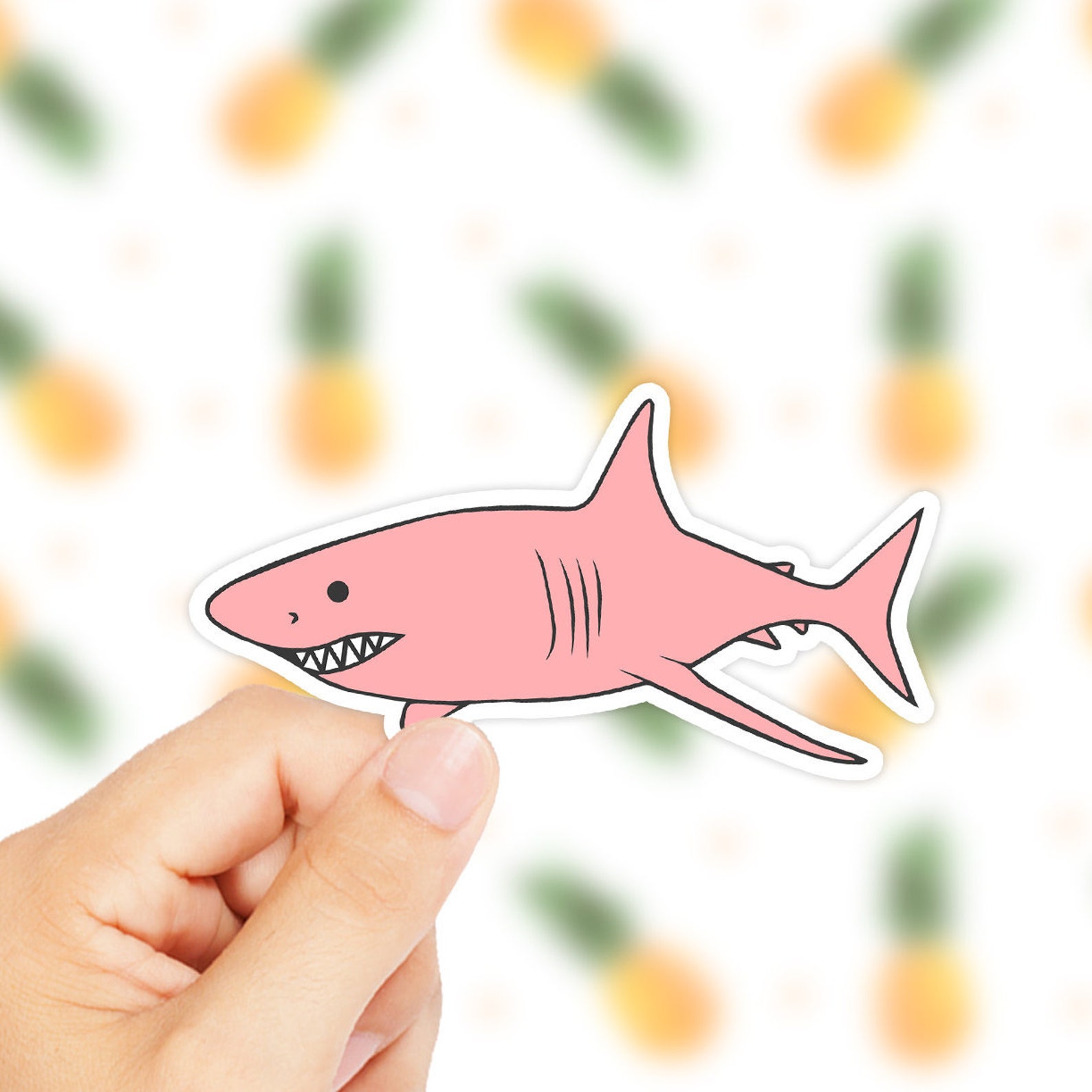 Pink Shark Sticker - Ocean Animals Sticker - Tumblr Pink Shark Sticker ...