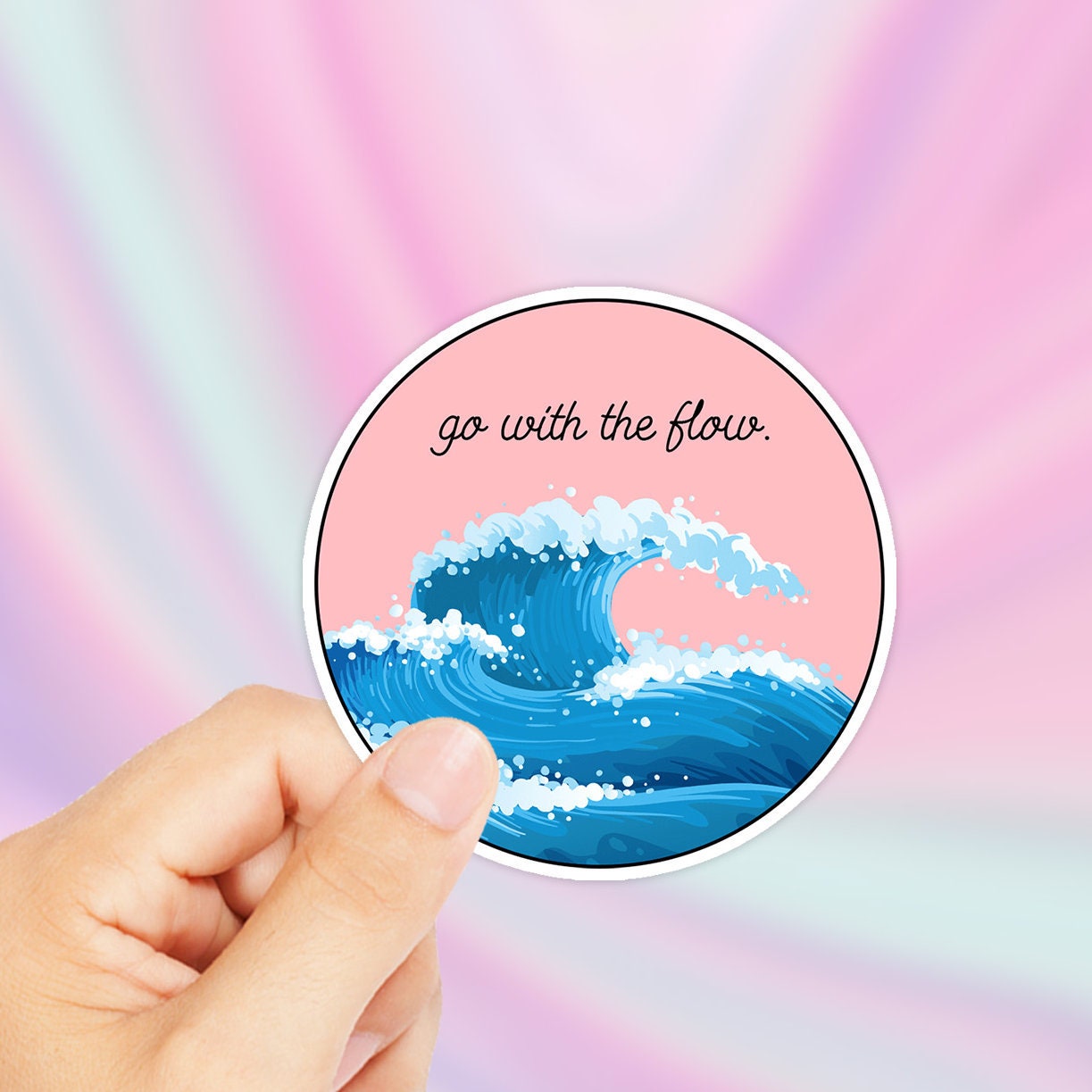 Go With The Flow Go With The Flow Sticker Ocean Stickers | Etsy