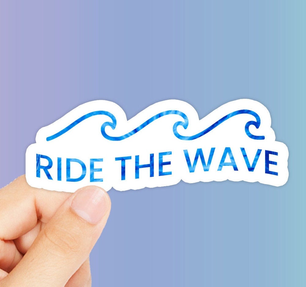 Ride The Wave Sticker Wave Sticker Ocean Sticker Laptop - Etsy Nederland