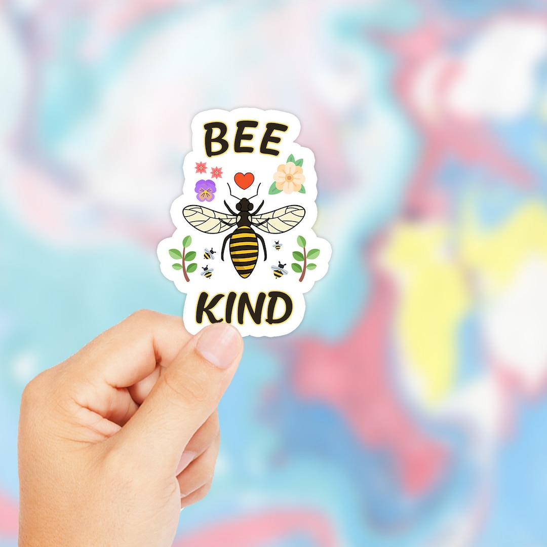 Bee Sticker - Bee Kind Stickers - Bee Kind - Funny Sticker - Laptop ...