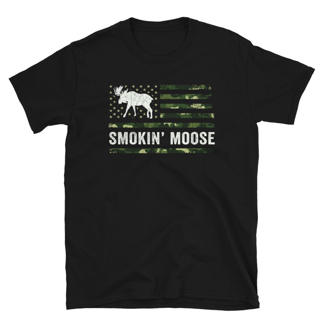Camouflage American Flag Moose Hunter Shirt - Camo Moose Hunting Shirt ...