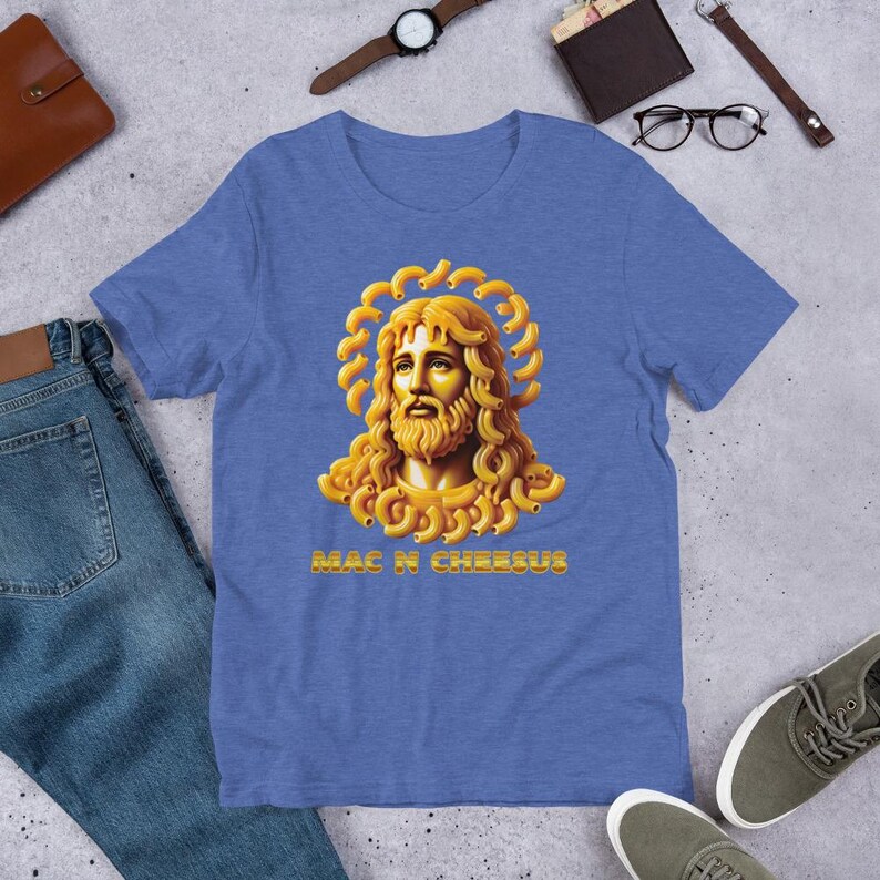 Mac N Cheesus Funny Macaroni and Cheese T Shirt, Funny Christian Meme ...
