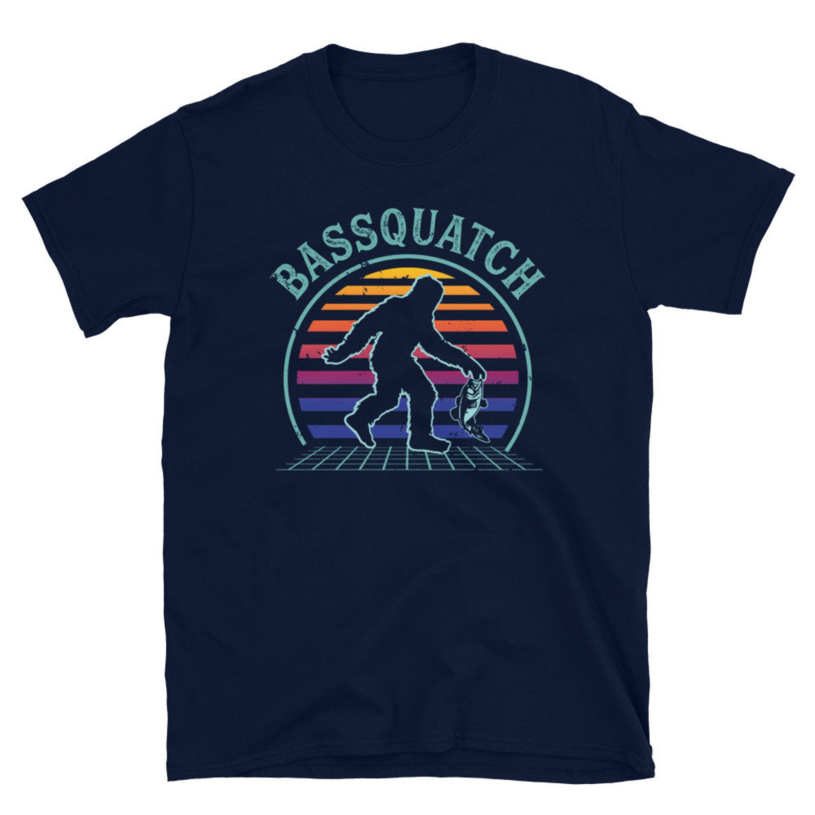 Funny Sasquatch Fishing Shirt for Men - Bigfoot Fishing Shirt - Bass ...