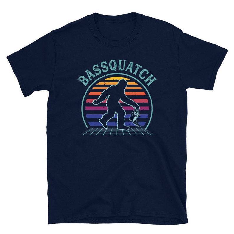 Funny Sasquatch Fishing Shirt for Men - Bigfoot Fishing Shirt - Bass ...