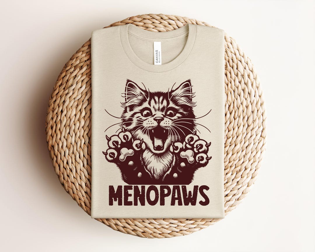 Funny Menopause Shirt, Screaming Cat Menopause T-shirt for Women ...