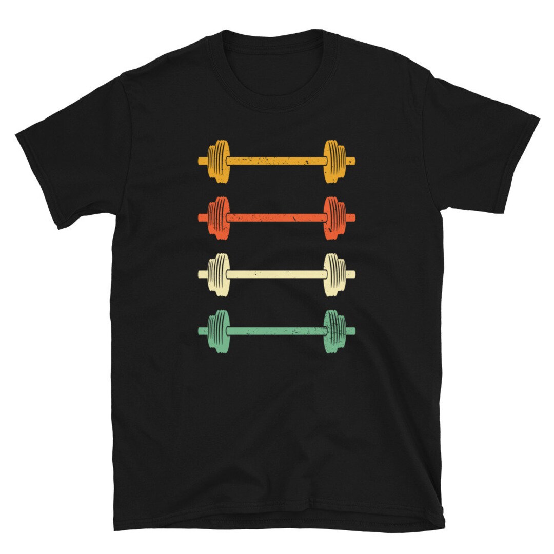 Retro Barbell Shirt - Vintage Weightlifting Shirt - Weightlifter Shirt ...