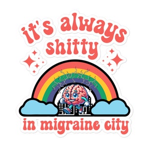 Migraine City Sticker, Migraine Stickers, Headache Sticker, Funny ...