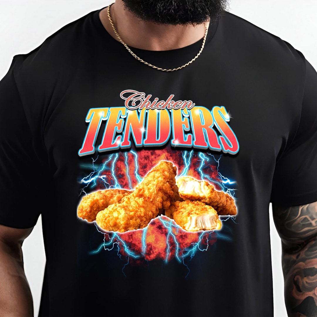 Heavy Metal Chicken Tenders Graphic Tee Shirt - Short Sleeve Vintage ...