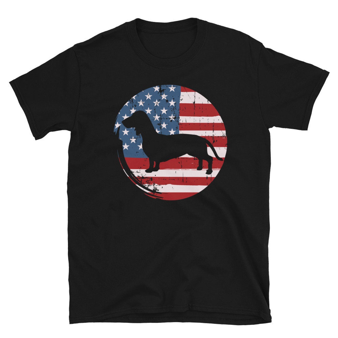 Vintage American Flag Wiener Dog Shirt - Patriotic Dachshund Shirt ...