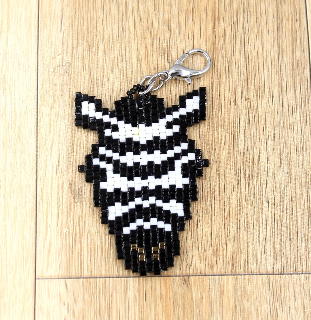 Zebra Charm - Zebra Charm Clip - Beaded Zebra Charm - Beaded Zebra ...