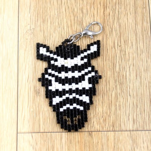 Zebra Charm - Zebra Charm Clip - Beaded Zebra Charm - Beaded Zebra ...