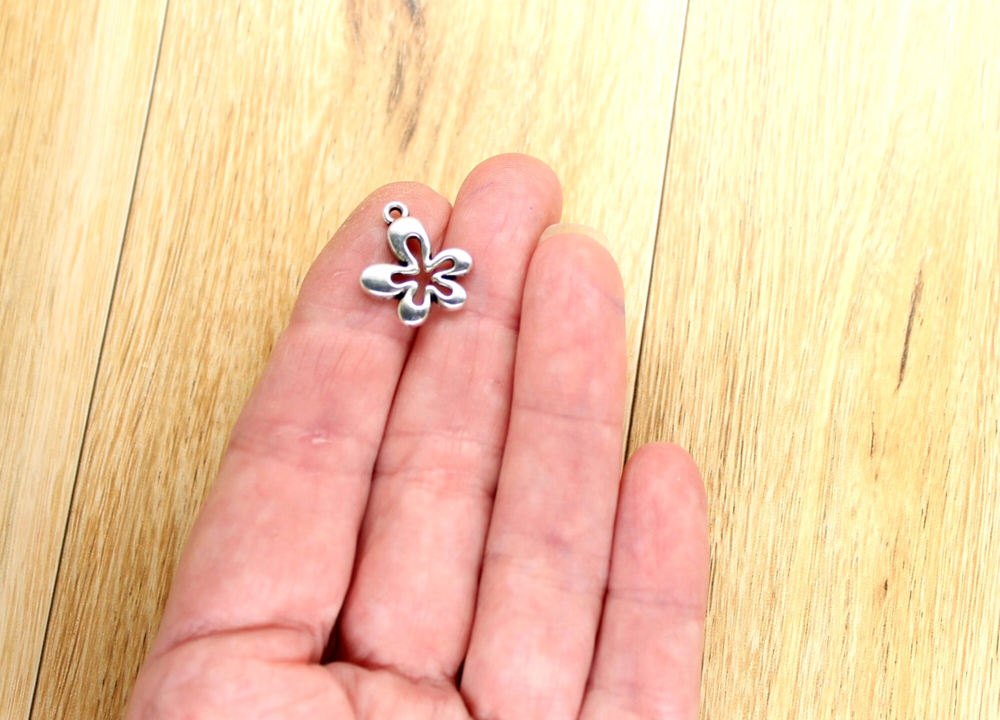 Flower Charm 10 Flower Charms Cut Out Flower Charm 3D | Etsy