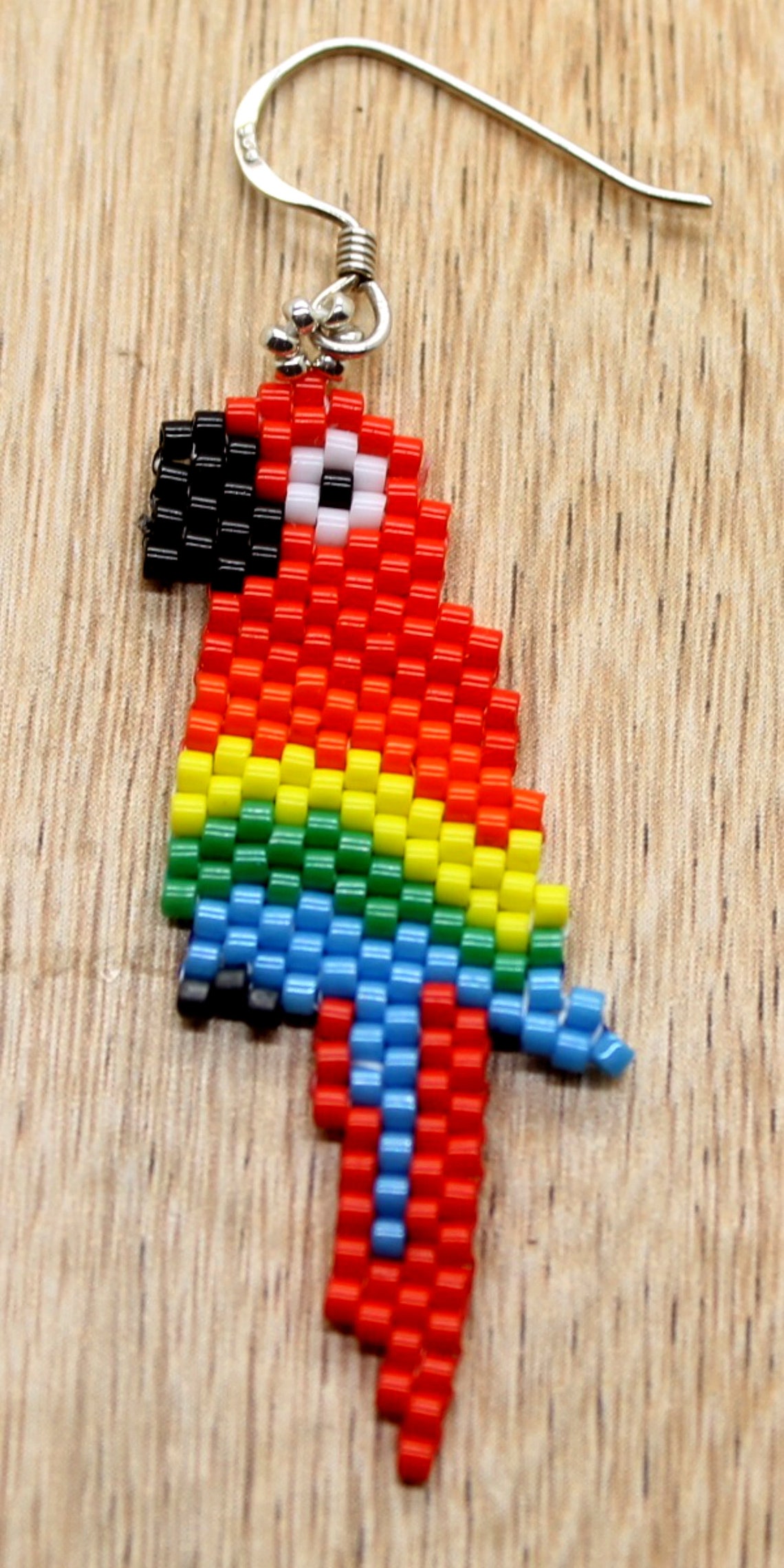 Parrot Earrings Beaded Parrot Earrings Miyuki Delica | Etsy