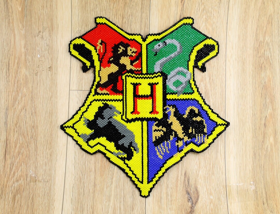 Wizard Crest Magic School Crest Beaded Wizard Crest Wizard Crest Wall ...