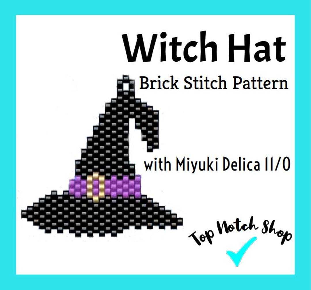 Witch Hat Brick Stitch Pattern: Miyuki Delica 11/0 (digital PDF) - Etsy