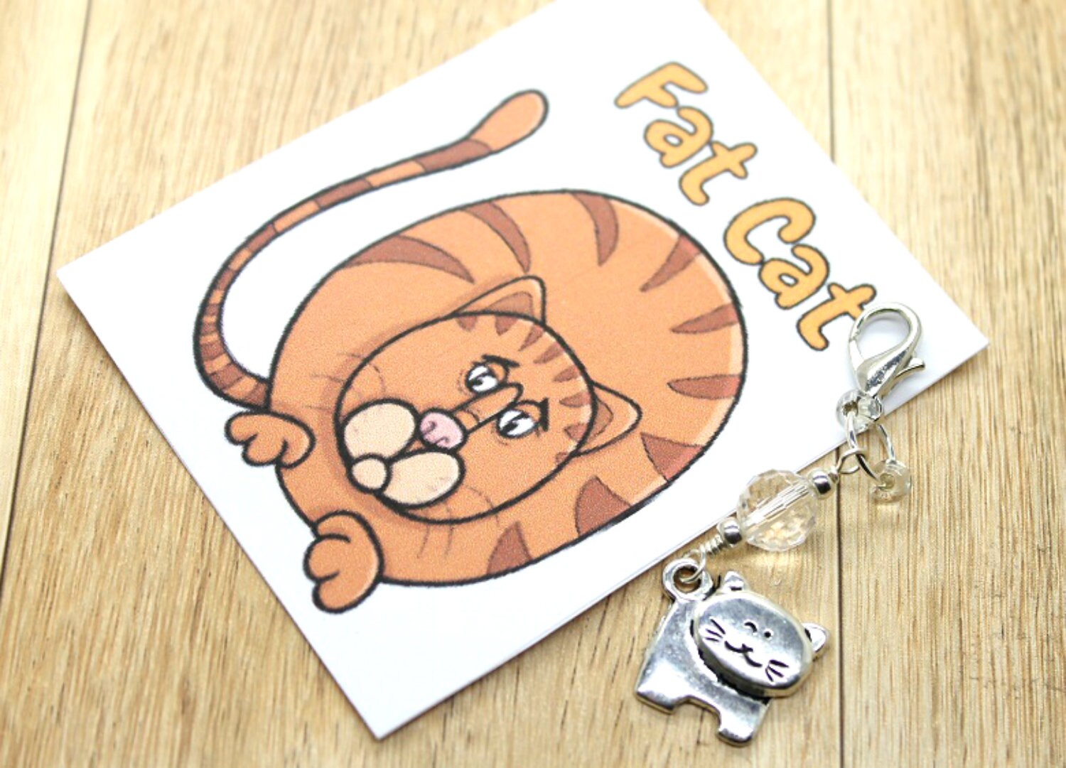 Fat Cat Charm Fat Cat Charm Clip Keychain Charm Zipper - Etsy