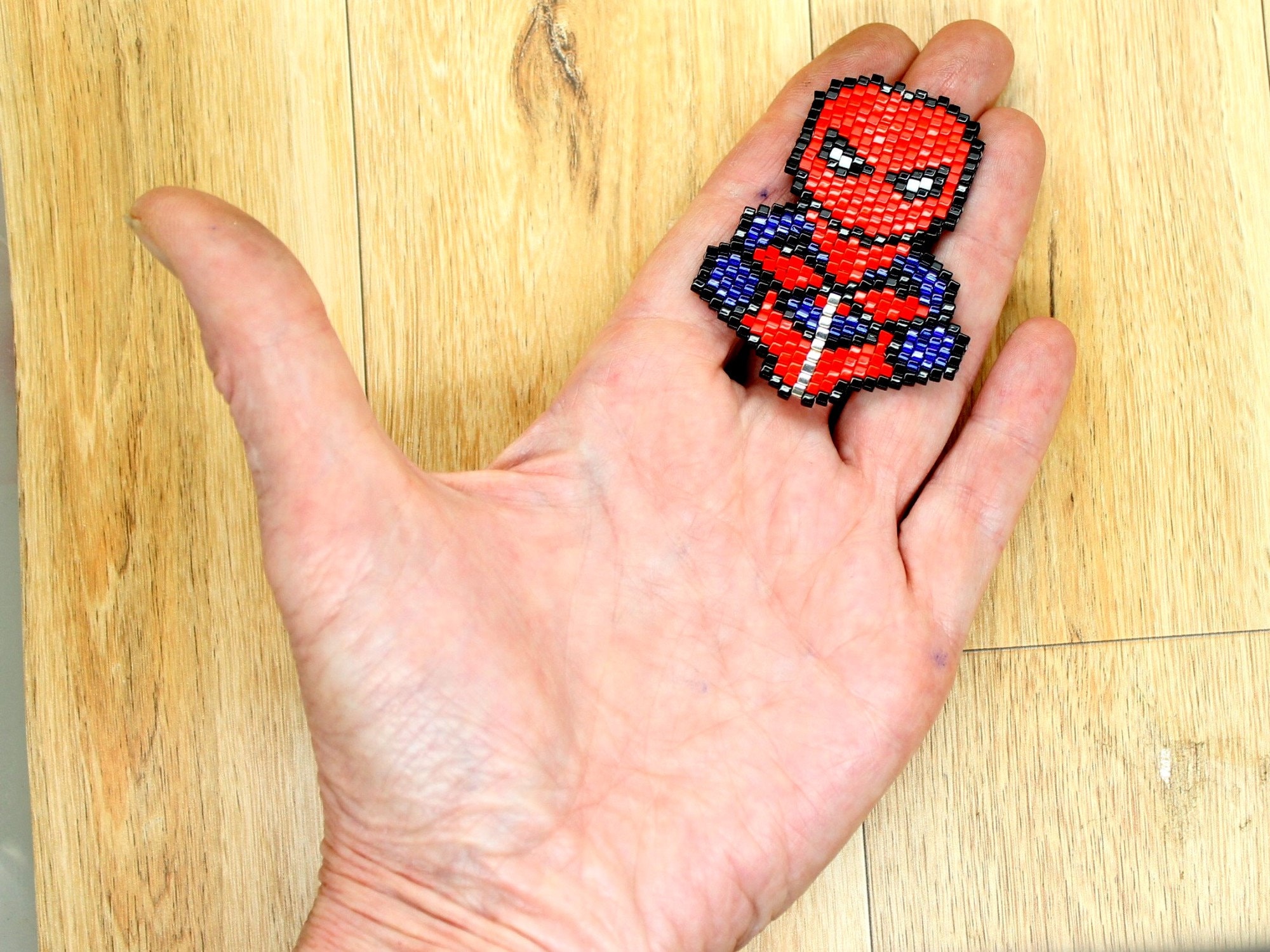 Spider Man Magnet Super Hero Magnet Beaded Spider Man - Etsy
