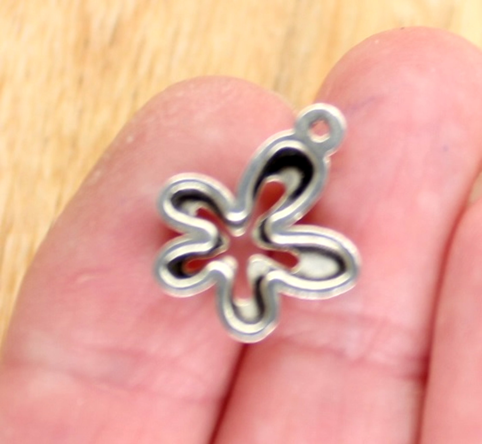 Flower Charm 10 Flower Charms Cut Out Flower Charm 3D | Etsy