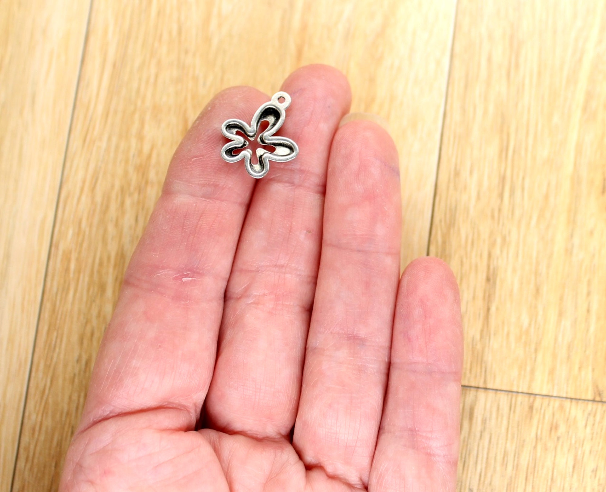 Flower Charm 10 Flower Charms Cut Out Flower Charm 3D | Etsy