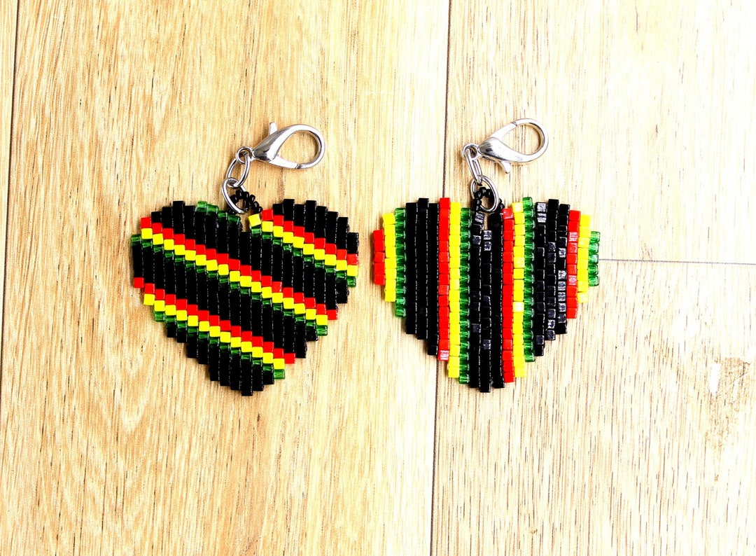 Rasta Heart Charm Rasta Heart Charm Clip Rasta Heart Key Chain Rasta ...