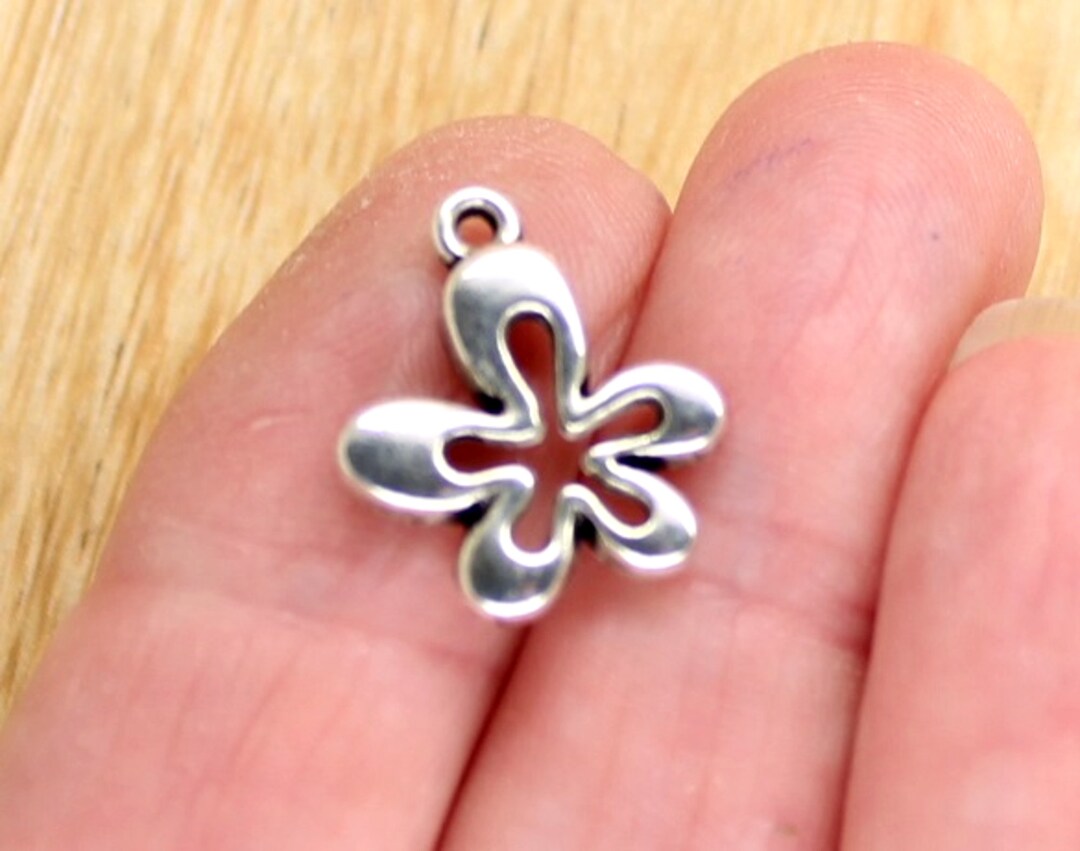 Flower Charm 10 Flower Charms Cut Out Flower Charm 3D Flower Charm ...