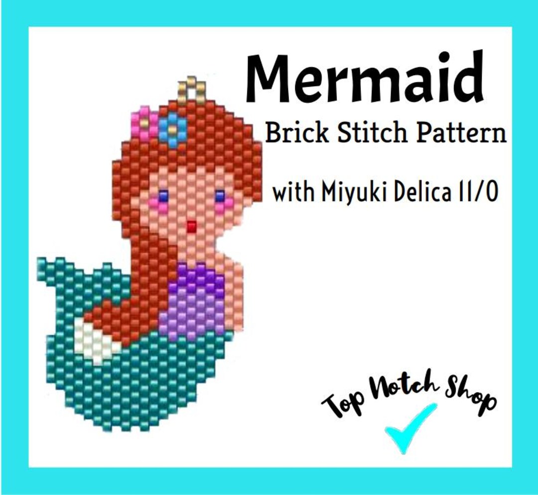 Mermaid Brick Stitch Pattern - Mermaid Pattern Digital PDF - Mermaid ...