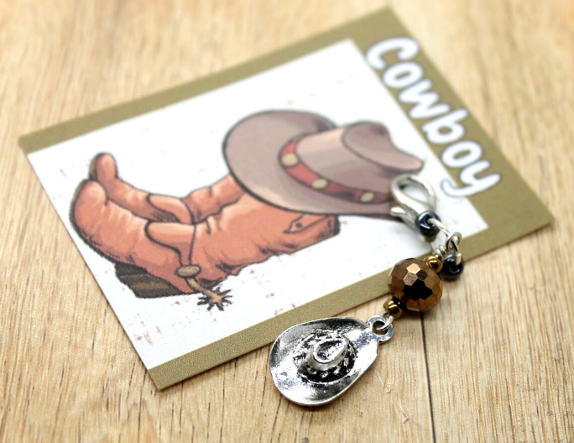 CowboyCharm Cowboy Charm Clip Keychain Charm Zipper Pull | Etsy