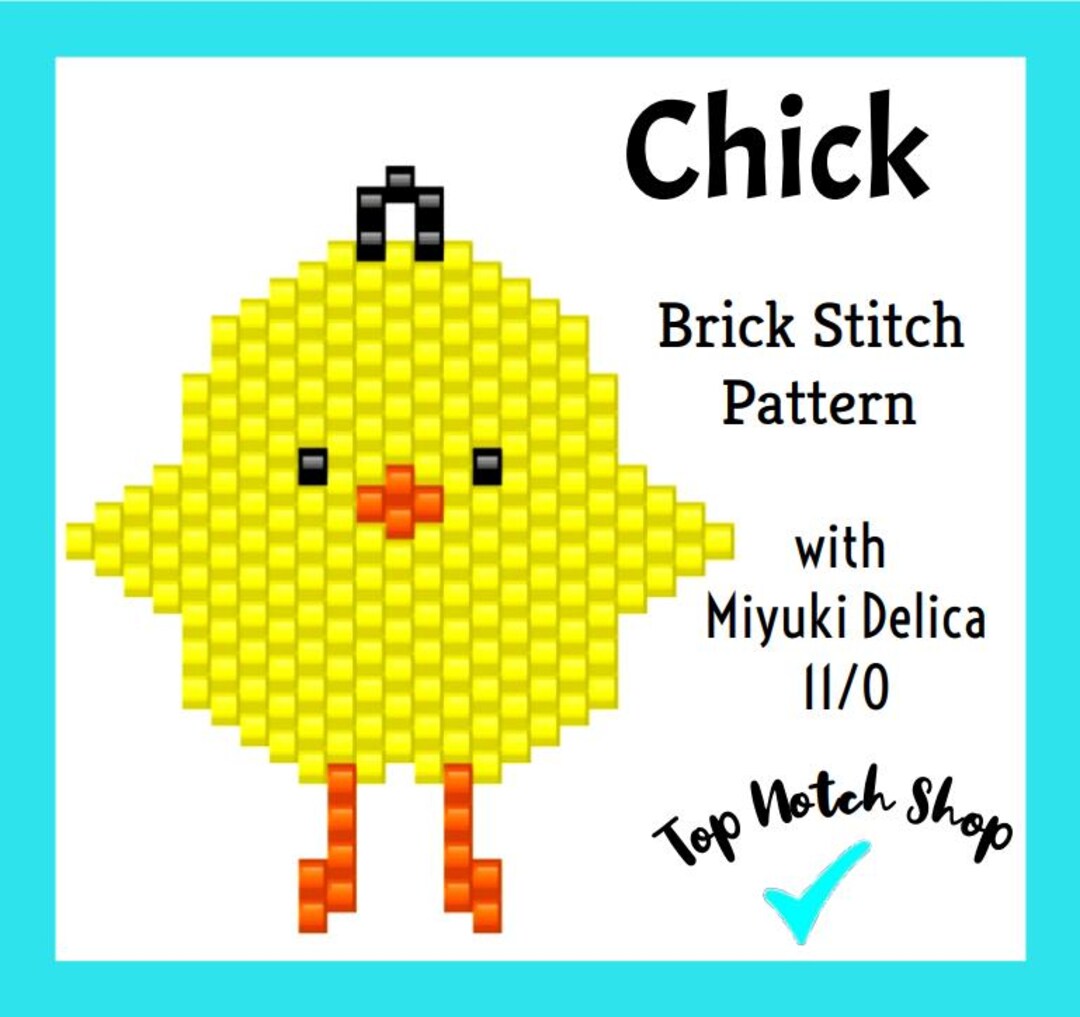 Chick Brick Stitch Pattern: Beaded Earrings, Pendant, Charm (digital ...