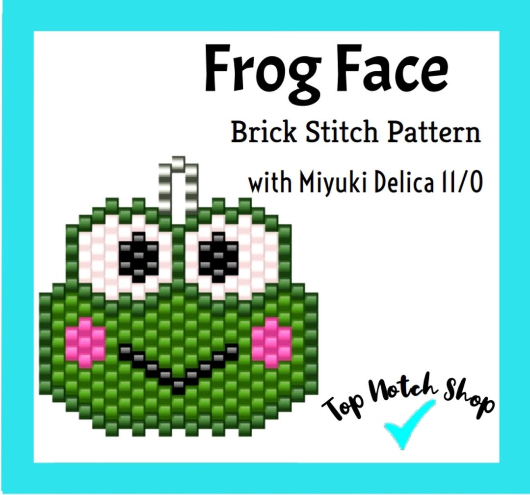 Frog Face Brick Stitch Pattern - Frog Face Pattern Digital PDF - Frog ...