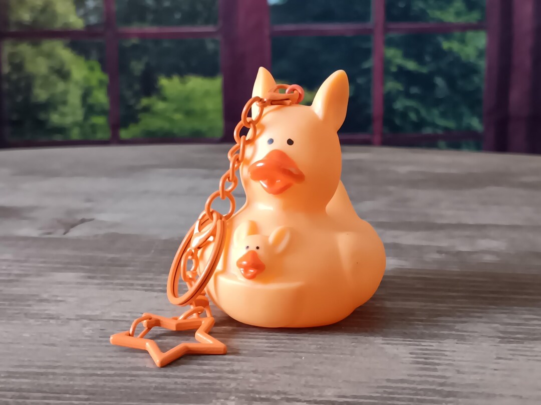 Upcycled 2" Kangaroo Rubber Duck W Joey Keychain - Recycled/reclaimed ...