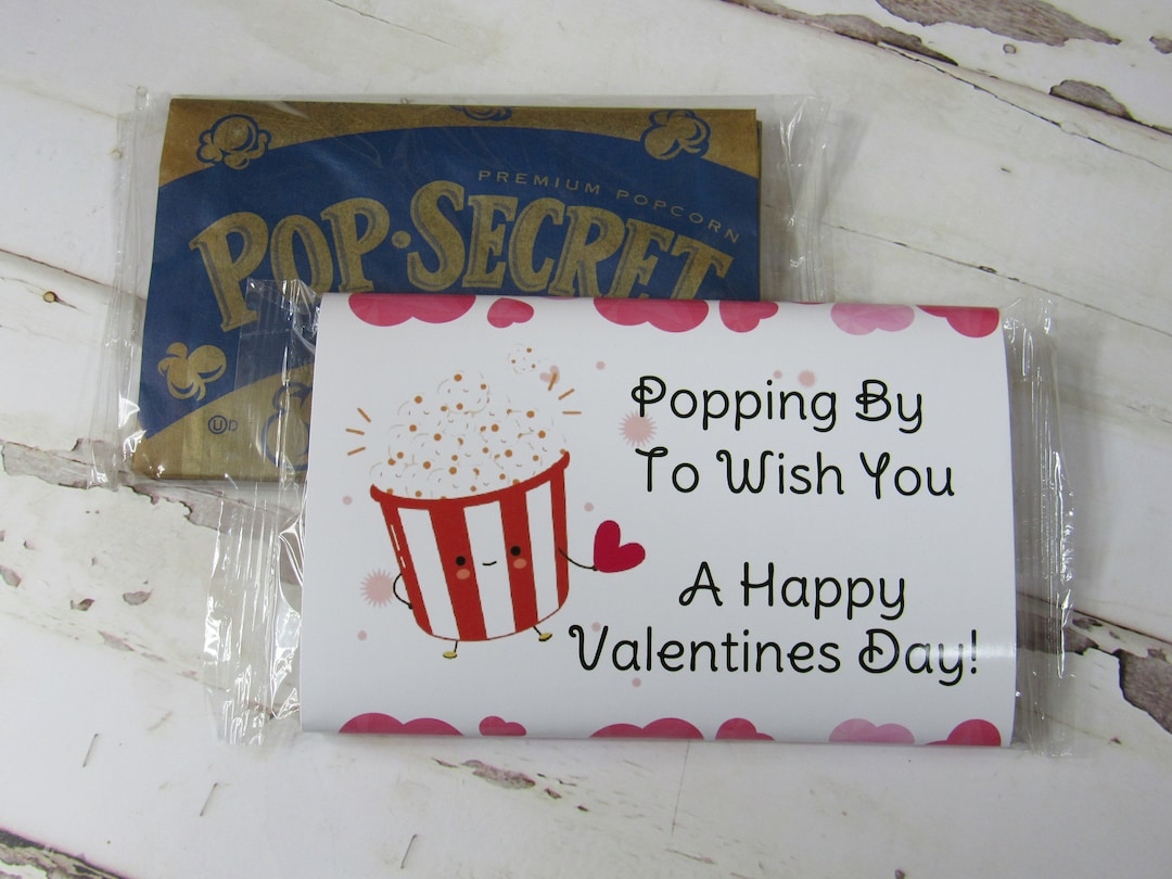 6 Valentine Microwave Popcorn Wraps - Valentine's Day Gift Exchange ...