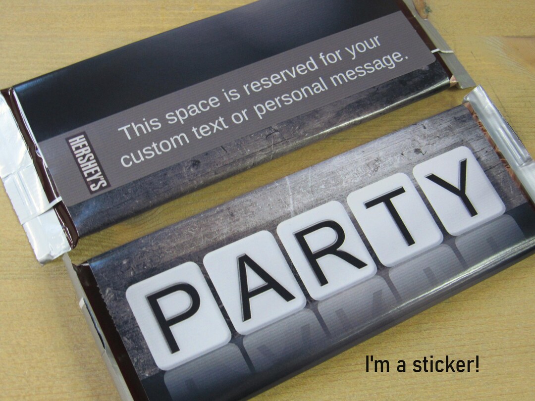 6 Party Candy Bar Stickers: Letter Tiles Game Look All Occasion Favors ...