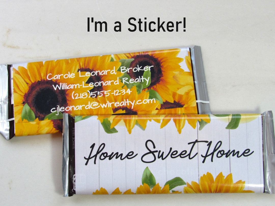 Business Card Alternative Chocolate Bar Stickers 6 Home Sweet Home ...