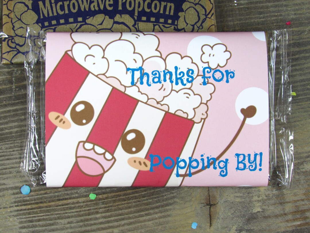 Personalized Microwave Popcorn Favor Wrappers 6 All Occasion Thanks for ...