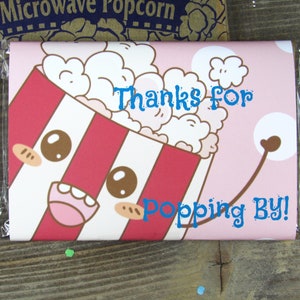 Personalized Microwave Popcorn Favor Wrappers 6 All Occasion Thanks for ...