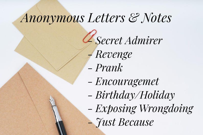 Anonymous Untraceable Message From You - Hand Written or Typed Notes ...