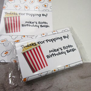 Microwave Popcorn Favor Stickers - All Occasions Theme "thanks for ...