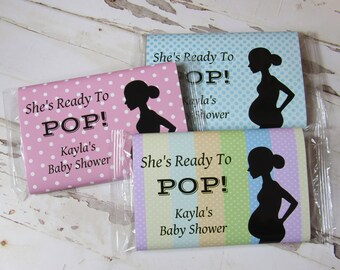 Popcorn Wrapper Baby Shower BOY Microwave Popcorn Sleeve Favor Thank ...
