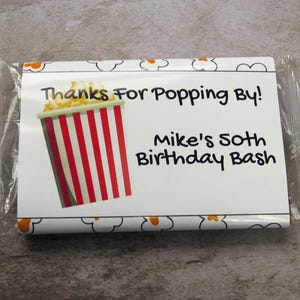 Microwave Popcorn Favor Stickers - All Occasions Theme "thanks for ...