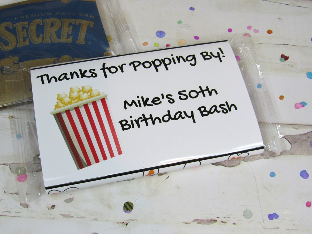 6 Custom Microwave Popcorn Wrappers - Thanks for Popping by All ...