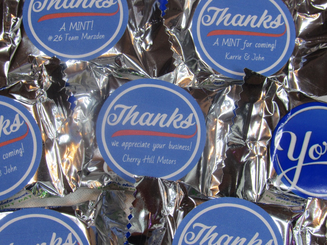 THANKS -easy DIY Chocolate Mint Candy Party Favors- 30 Custom York ...